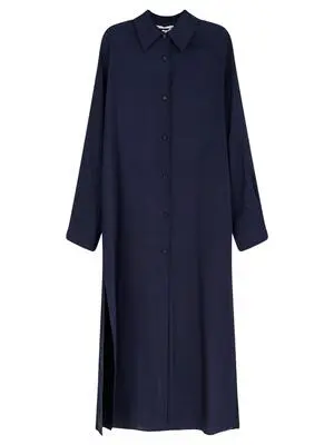 HEVO Arigliano Linen And Viscose Chemisier Dress - Blue