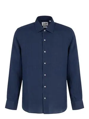 MC2 SAINT BARTH Linen Shirt - Blue