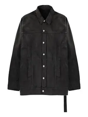 Rick Owens Waxed Denim Jacket - Black