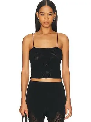 BODE Embroidered Knit Tank - Black