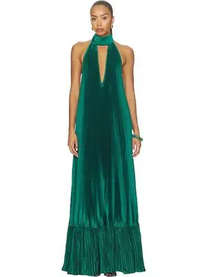 L'IDEE Libertie Gown In Green - Pine