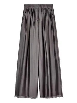 Giorgio Armani Pleated Viscose And Silk Organza Trousers - Patterned