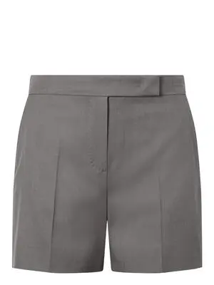 Max Mara Wool-Twill Straight Leg Shorts Gray