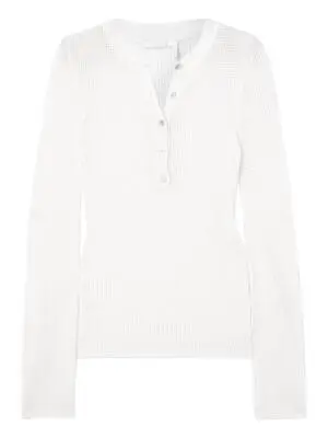 Chloé Wool And Cashmere-blend Mesh Sweater - White