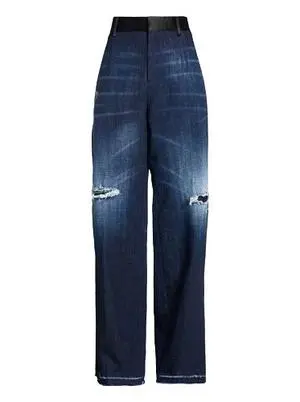 Dsquared2 Wide-leg Jeans With Appliqués - Blue