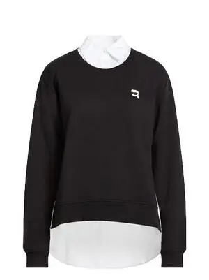 Karl Lagerfeld Sweatshirt In Organic Cotton, Recycled Polyester And Elastane - Black