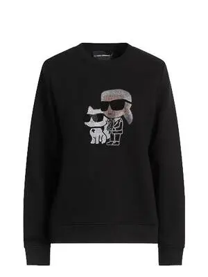 Karl Lagerfeld Sweatshirt With Crystal Embellishments - Black