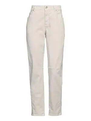 Brunello Cucinelli Tapered Jeans In Cotton And Elastane - White