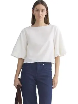 Everlane Bubble-sleeve Top - Bone
