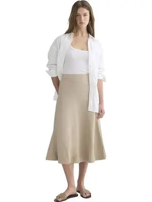 Everlane Seamed Midi Skirt - Trench Coat Khaki