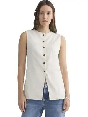 Everlane Stretch Linen Long Vest - Birch