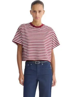 Everlane EVERLANE Jersey Cropped T-Shirt Cabernet/birch