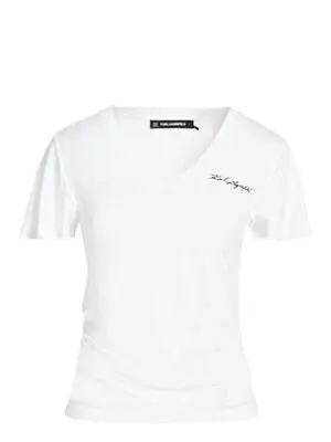 Karl Lagerfeld T-shirt In Viscose And Elastane - White