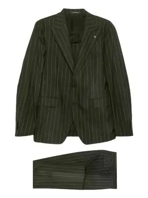Tagliatore Pinstripe-pattern Single-breasted Suit - Green