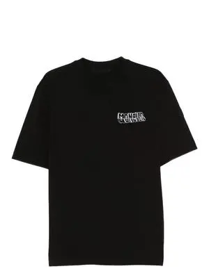 Moncler Logo-embroidered T-shirt - Black
