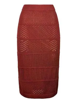 Max Mara Knitted Skirt - Red