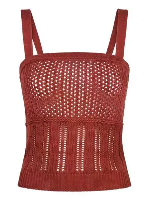 Max Mara Sleeveless Knitted Top - Red