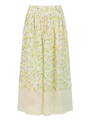Marni Abstract Print Midi Skirt - White