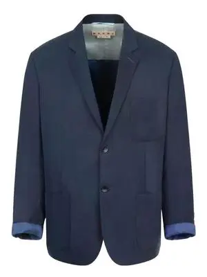 Marni Patch Pocket Two-button Blazer - Blue
