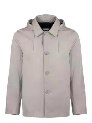 Herno Cotton Jacket With Drawstring Hood - Grey