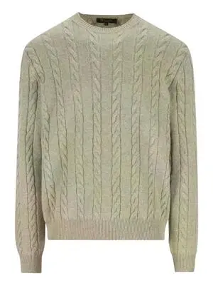 Loro Piana Cable-knit Crew-neck Sweater - Green