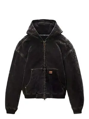 Alexander Wang Flocked Oversized Denim Jacket - Grey