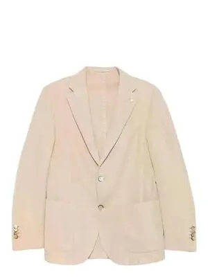 LUIGI BIANCHI Buttoned Single-breasted Blazer - Neutrals