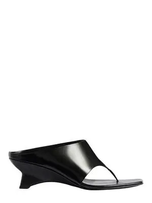 Khaite Marlow Mule In Glazed Leather Black