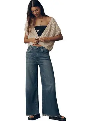 Citizens Of Humanity Lyra Long High-rise Wide-leg Jeans - Elm