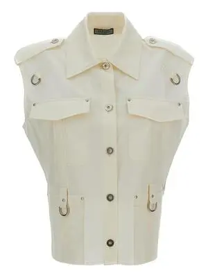 DURAZZI MILANO Sleeveless Cotton Top - Beige
