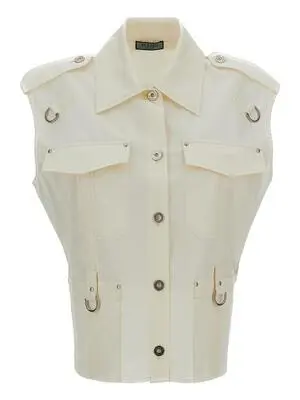 DURAZZI MILANO Sleeveless Cotton Top - Beige
