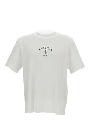 MAISON MARGIELA Maglietta A Maniche Corte Con Stampa - Bianco