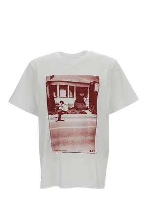 A.p.c. Short-sleeved Shirt With Print - White