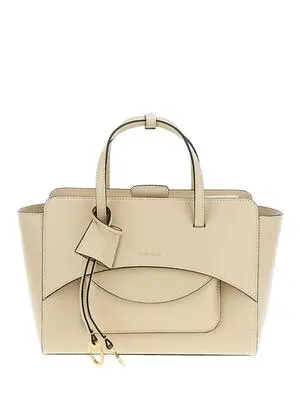 HIDESINS Flap Leather Shoulder Bag - Beige