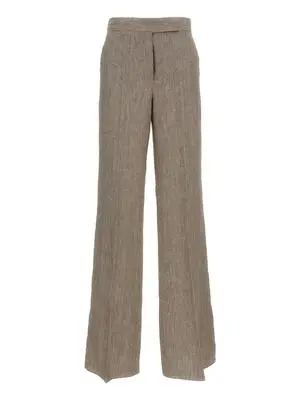 Max Mara Linen Palazzo Trousers - Beige