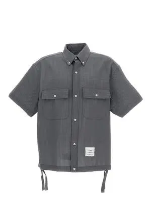 Thom Browne Oversized Short-sleeved Shirt - Grey