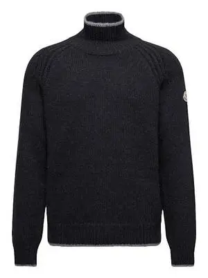 Moncler Alpaca And Wool Blend Turtleneck Jumper - Black