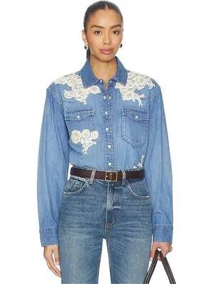LoveShackFancy Kelith Shirt - Blue