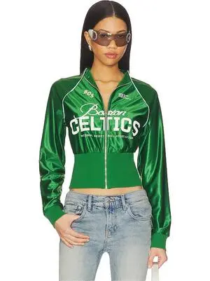OFF SEASON Boston Celtics Cropped Track Jacket - Green
