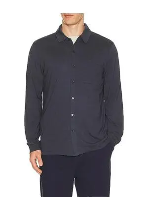 Barefoot Dreams Triblend Button Down Shirt In . Also - Navy