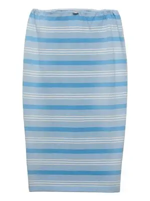 Prada Piqué Bayadere Print Skirt - Light Blue