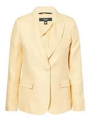 Max Mara Single-breasted Linen Blazer - Light Yellow
