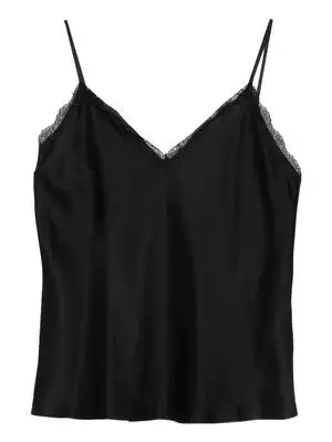 MAISON123 Lace V-neck Top - Black