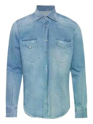 SARTORIO NAPOLI Panelled Denim Shirt - Blue