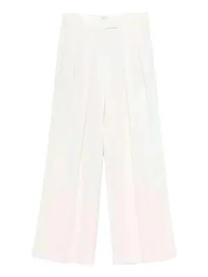 Brunello Cucinelli Pleated Wide Leg Trousers - White
