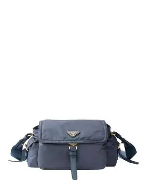 Prada Explore Medium Re-nylon Shoulder Bag With Flap - Blue