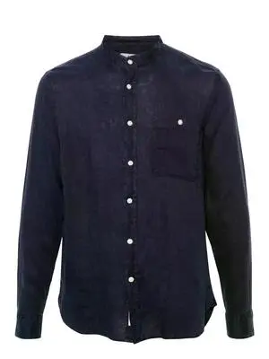 Woolrich Long-sleeve Linen Shirt - Blue