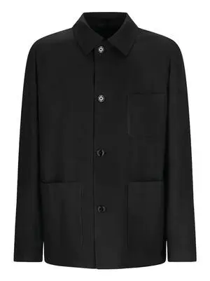 LARDINI Patch-pocket Shirt Jacket - Black
