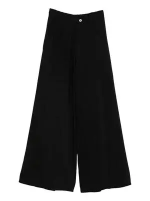 FORTE_FORTE Button Pleated Trousers - Black