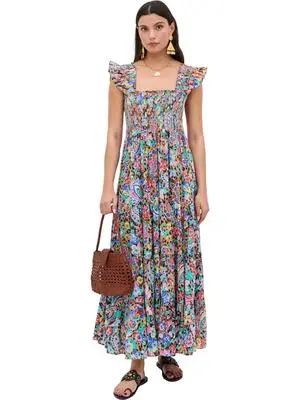 Rixo Kendall Cara Floral Leopard Dress - Multi